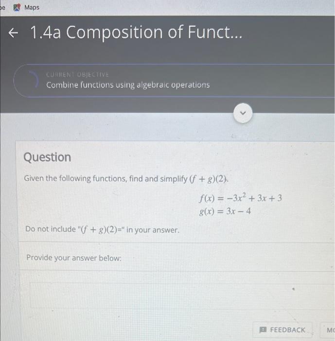Solved be Maps € 1.4a Composition of Funct... CURRENT | Chegg.com