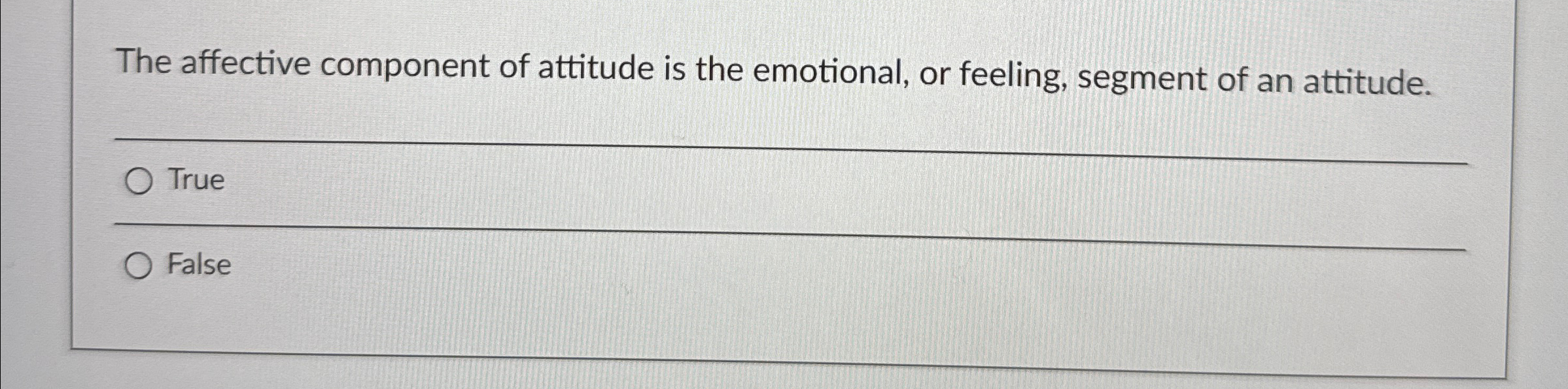 Solved The affective component of attitude is the emotional, | Chegg.com