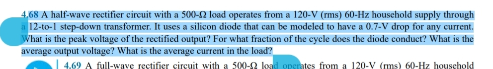 Solved 4.68 (the silicon diode has 0.7V=Von ﻿voltage drop | Chegg.com