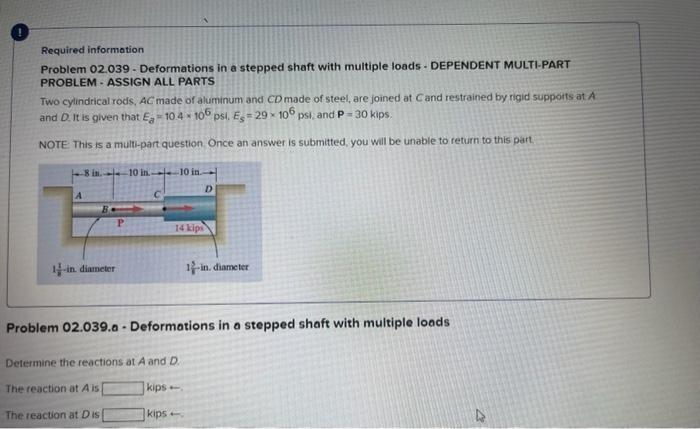 Solved Required information Problem 02.039 - Deformations in | Chegg.com