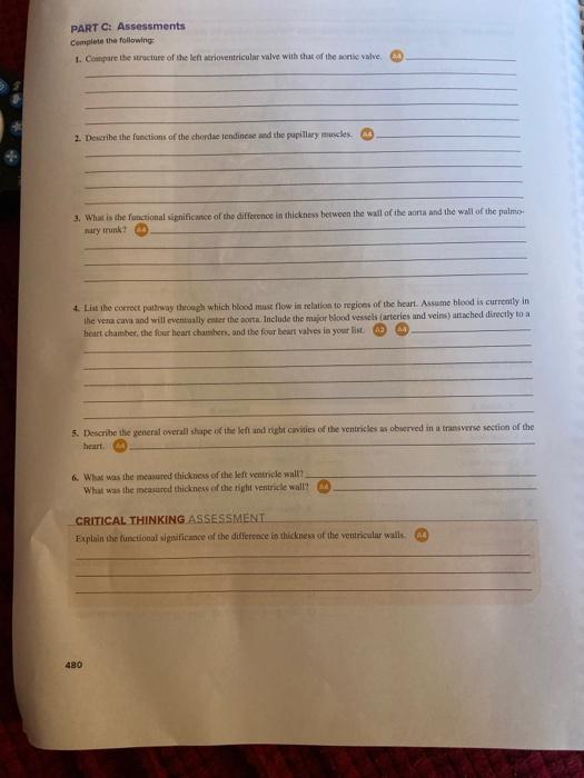 Solved PART C: Assessments Complete the following 1. Compare | Chegg.com