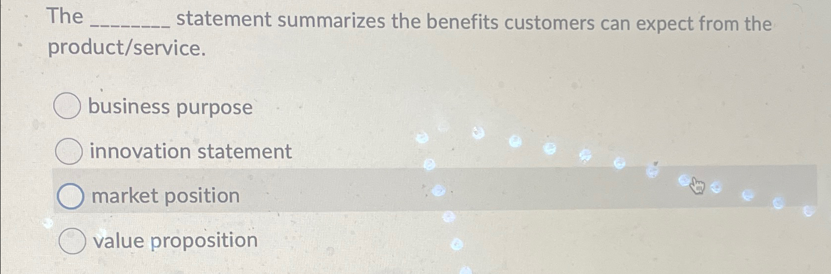 Solved The ﻿statement summarizes the benefits customers | Chegg.com