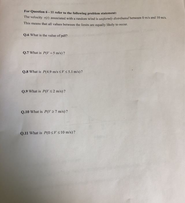 Solved For Question 6 - 11 refer to the following problem | Chegg.com