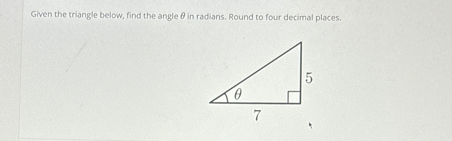 Solved Given the triangle below, find the angle θ ﻿in | Chegg.com