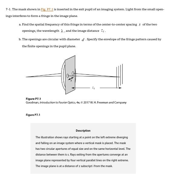 Solved 7-1. ﻿The mask shown in Fig. P7.1 ﻿is inserted in the | Chegg.com
