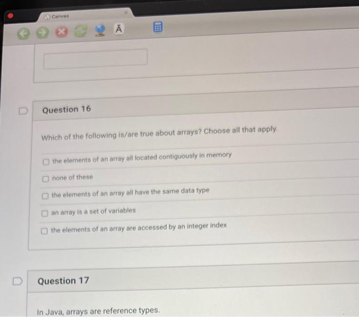 Solved Which of the following is/are true about arrays? | Chegg.com