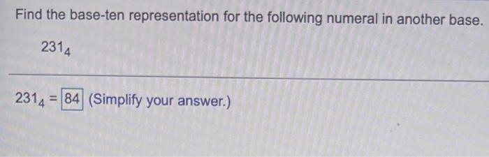 Solved Find the base-ten representation for the following | Chegg.com