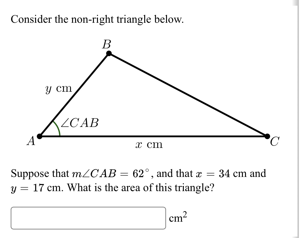 Solved Consider the triangle shown below where | Chegg.com