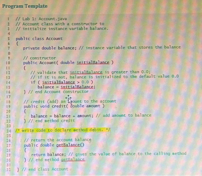 Solved Lab 1 Accountjava Account Class With A 7128