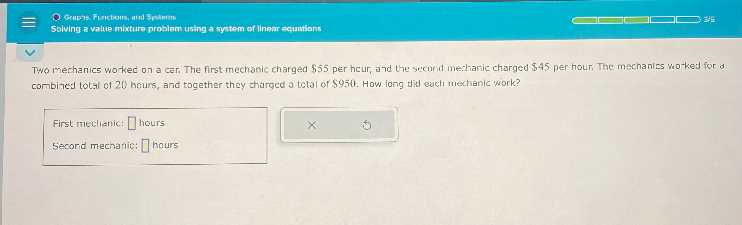 Solved Graphs, Functions, and SystemsSolving a value mixture | Chegg.com