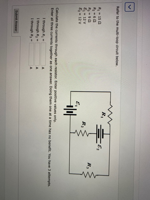 Solved Refer to the multi-loop circuit below. R = 150 R2 = | Chegg.com