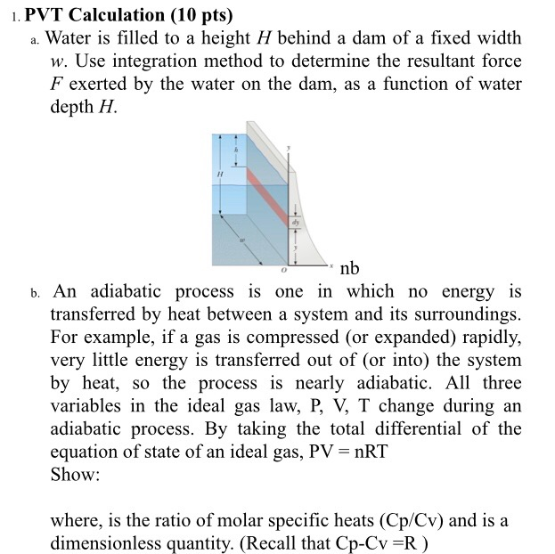 Solved 1. PVT Calculation (10 pts) a. Water is filled to a | Chegg.com