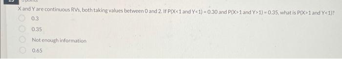 Solved X and Y are continuous RVs, both taking values | Chegg.com