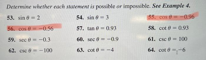 Solved Determine whether each statement is possible or | Chegg.com