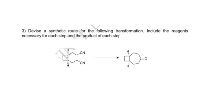 Solved 3) Devise a synthetic route for the following | Chegg.com