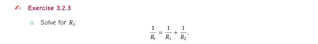 Solved Exercise 3.2 .3 a. Solve for R1 : Rt1=R11+R21 | Chegg.com