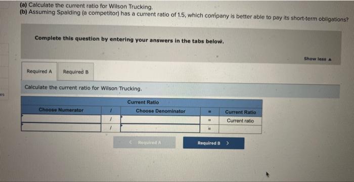 Solved Exercise 4-14 (Algo) Computing the current ratio LO | Chegg.com