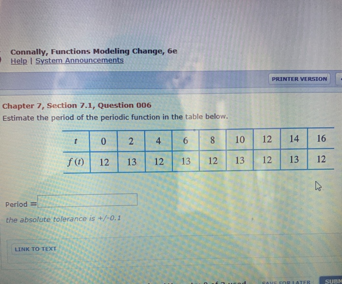 Solved Connally, Functions Modeling Change, 6e Help System | Chegg.com