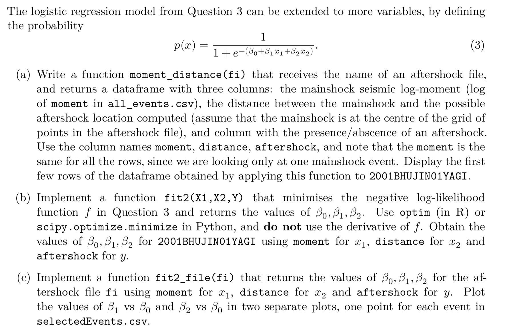 Solved Using R: The logistic regression model from Question | Chegg.com