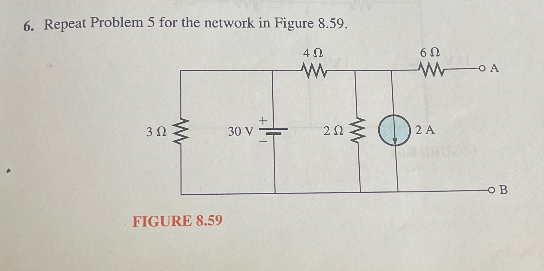 Solved Repeat Problem 5 ﻿for the network in Figure 8.59.Find | Chegg.com
