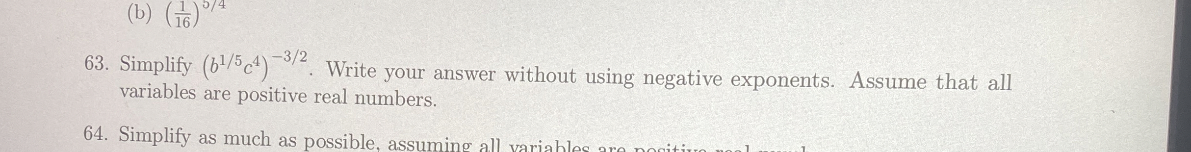 Solved Simplify (b15c4)-32. ﻿Write your answer without using | Chegg.com