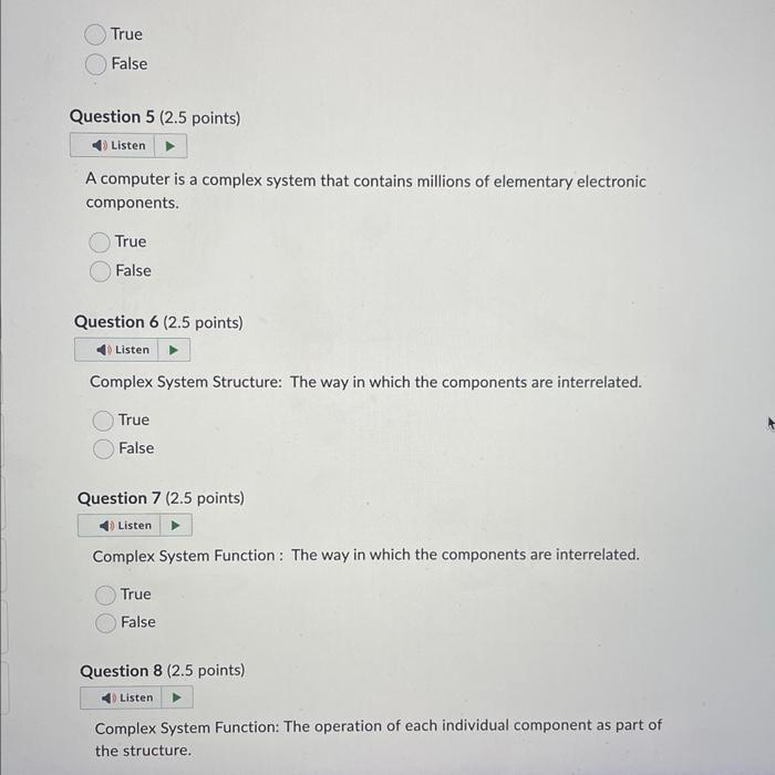 Solved True False Question 2 ( 2.5 points) Computer | Chegg.com