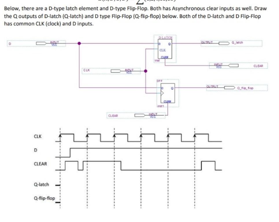 Solved Below, there are a D-type latch element and D-type | Chegg.com