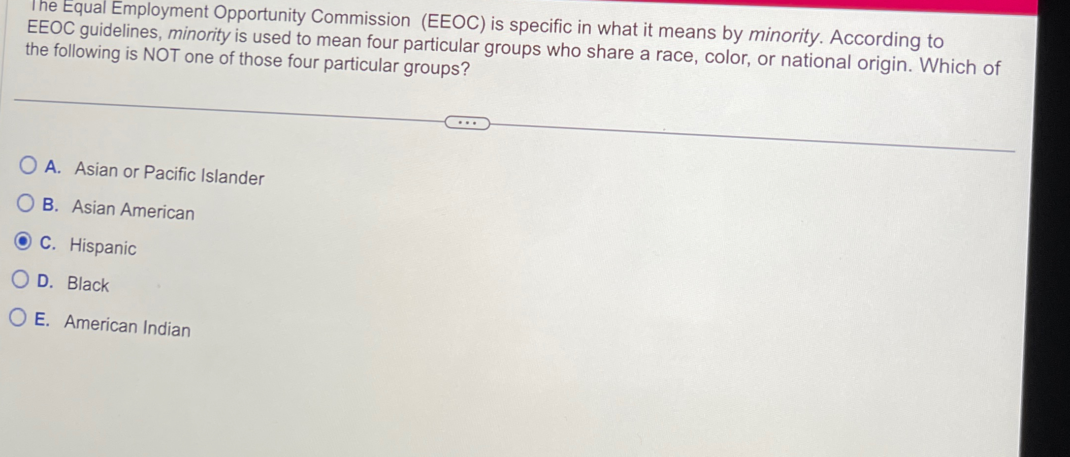 Solved The Equal Employment Opportunity Commission (EEOC) | Chegg.com