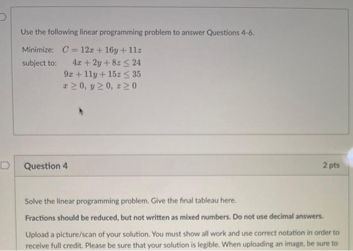 Use the following linear programming problem to | Chegg.com