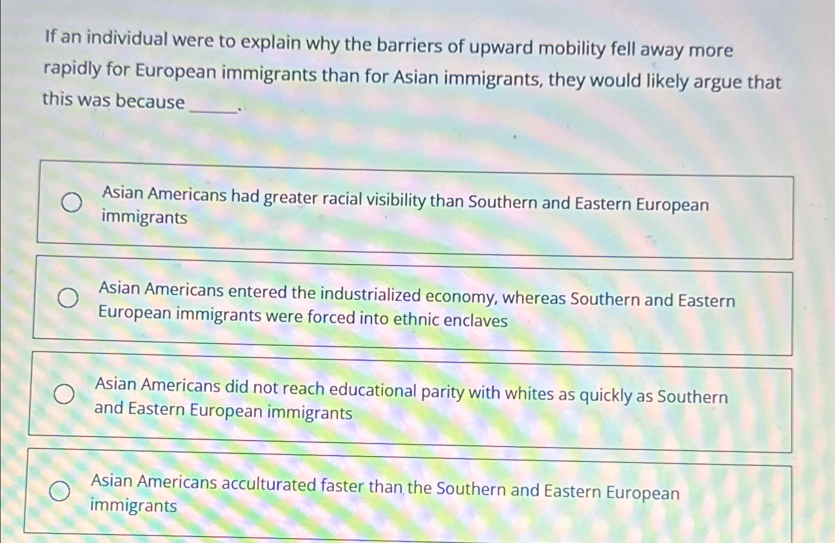 Solved If an individual were to explain why the barriers of | Chegg.com