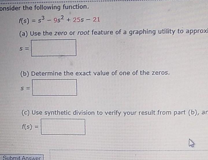 Solved A) use the zero or root feature of graphing utility | Chegg.com