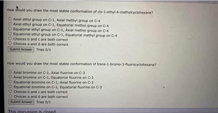 Solved How would you draw the most stable conformation of | Chegg.com