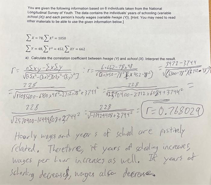 Solved You are given the following information based on 6 | Chegg.com