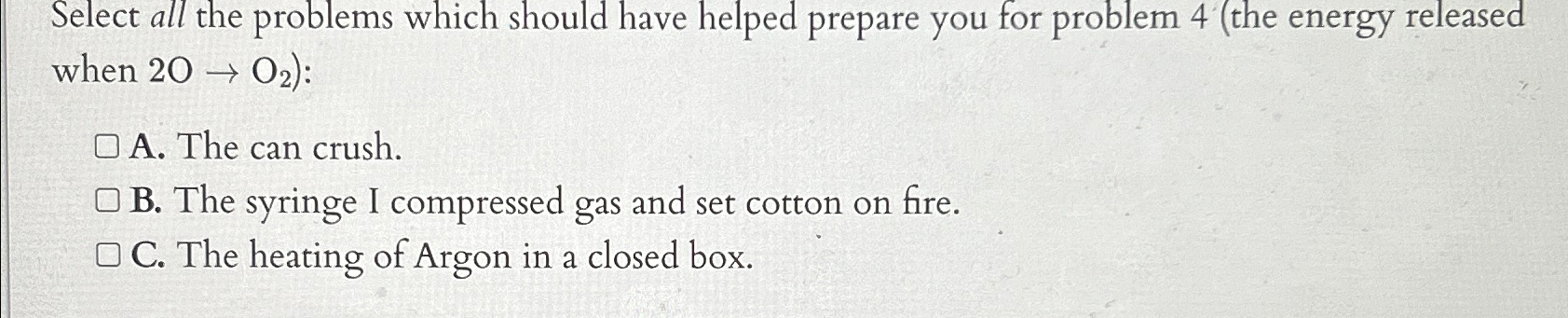 Solved Select all the problems which should have helped | Chegg.com