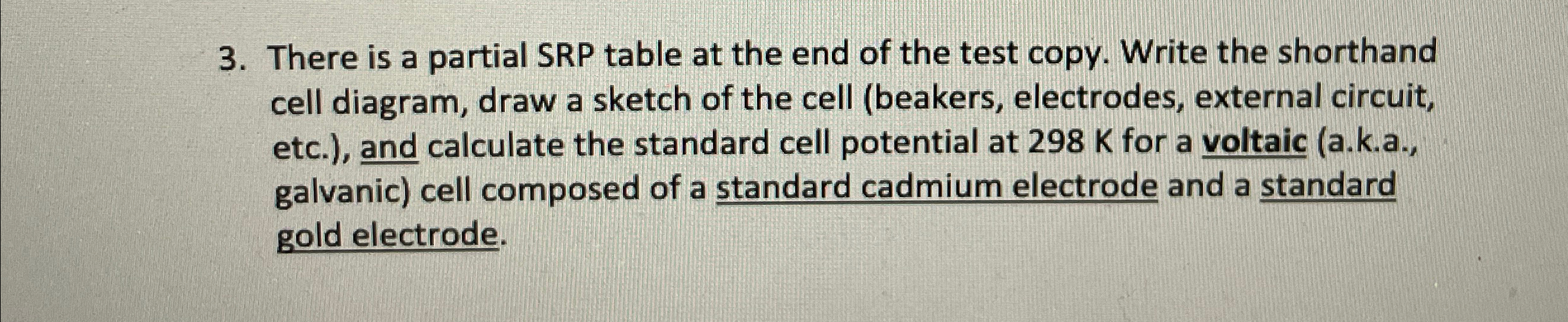 There is a partial SRP table at the end of the test | Chegg.com