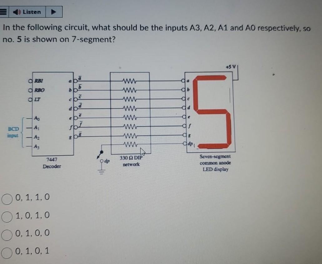 Solved In the following circuit, what should be the inputs | Chegg.com
