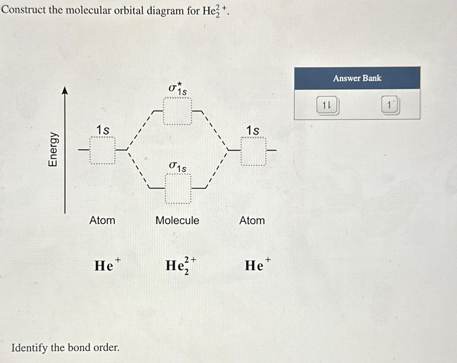 Solved Construct the molecular orbital diagram for | Chegg.com