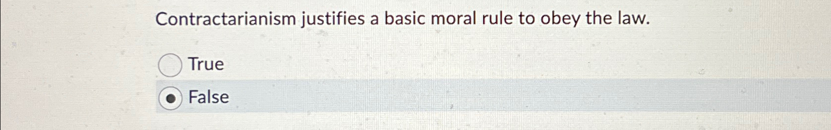 Solved Contractarianism justifies a basic moral rule to obey | Chegg.com