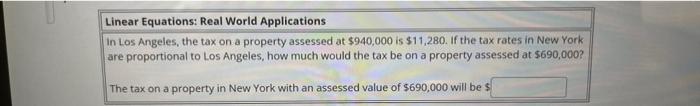 Solved Linear Equations: Real World Applications In Los | Chegg.com