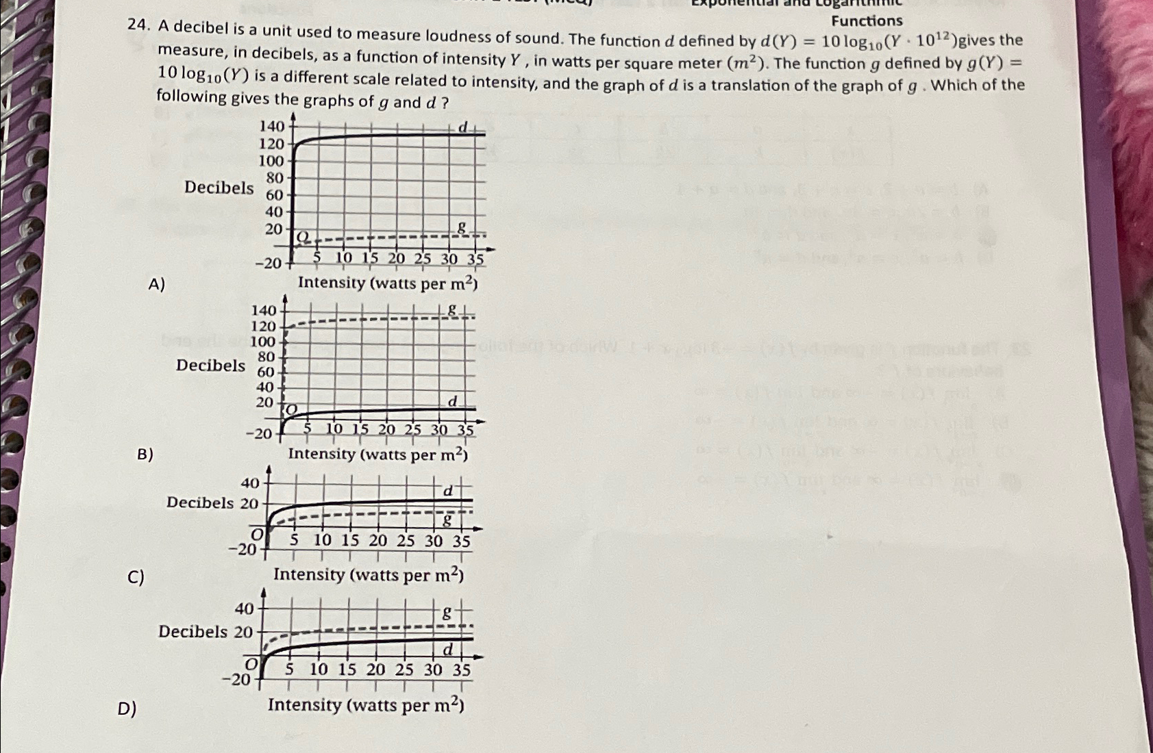 Solved 24. ﻿A decibel is a unit used to measure loudness of | Chegg.com