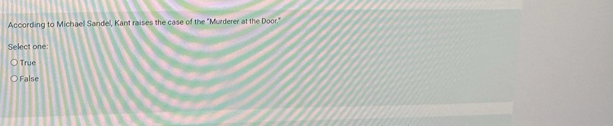 Solved According to Michael Sandel, Kant raises the case of | Chegg.com