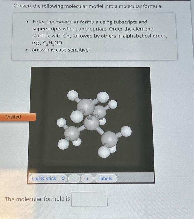 Solved Convert the following molecular model into a | Chegg.com