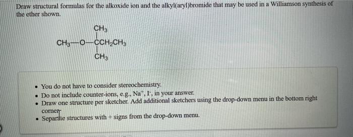 Solved Draw structural formulas for the alkoxide ion and the | Chegg.com