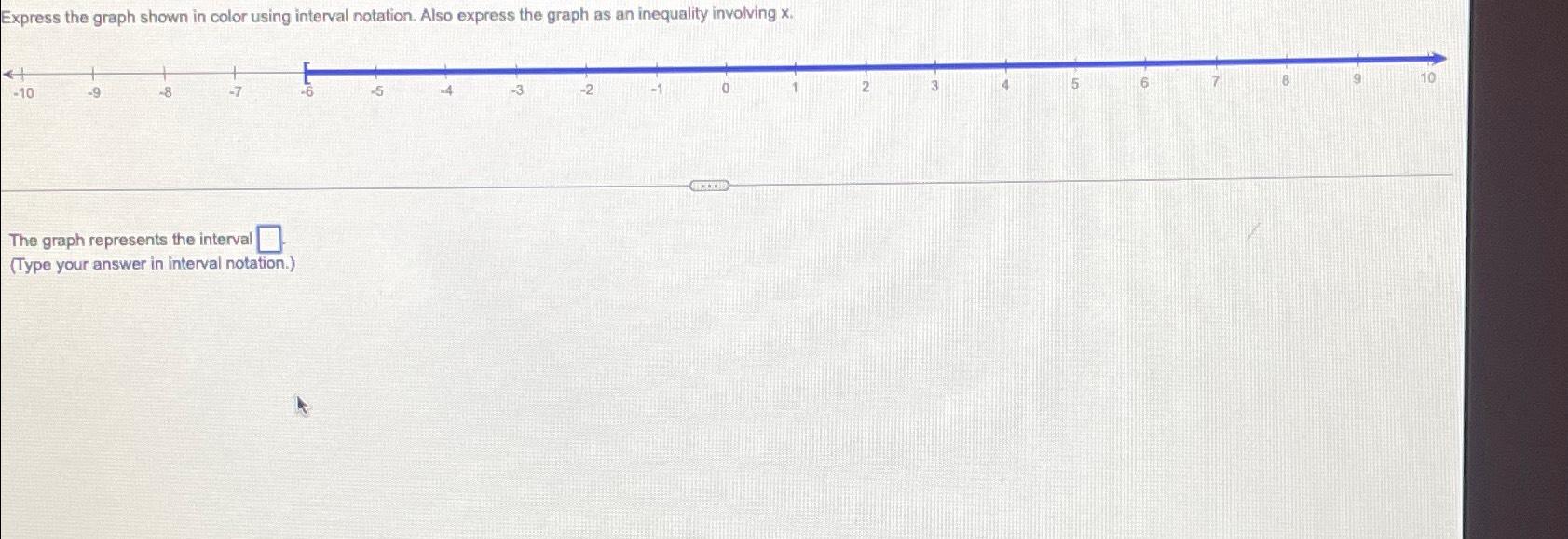 Solved Express the graph shown in color using interval | Chegg.com
