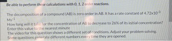 Solved of a compound (AB) is zero order in AB. It has a rate | Chegg.com