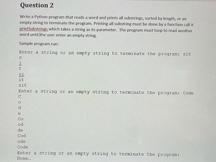 Solved Write a Python program that reads a word and prints | Chegg.com
