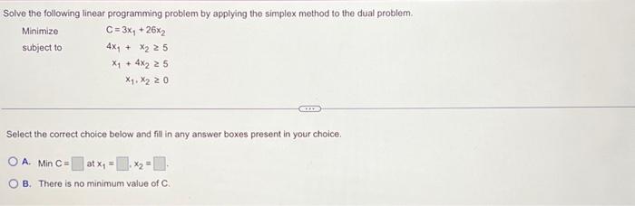 Solved Solve the following linear programming problem by | Chegg.com