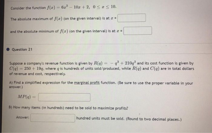 Solved Consider the function f(x) = 6x” – 10x + 2, 0