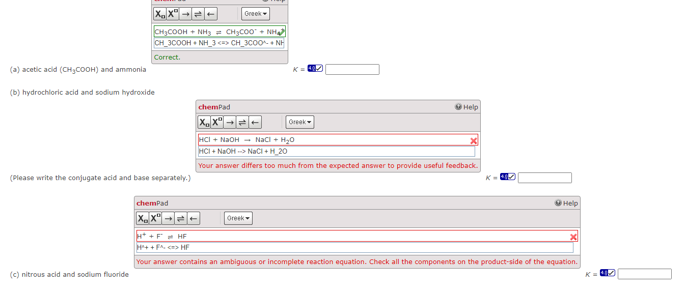 Solved (b) ﻿hydrochloric acid and sodium hydroxide(Please | Chegg.com