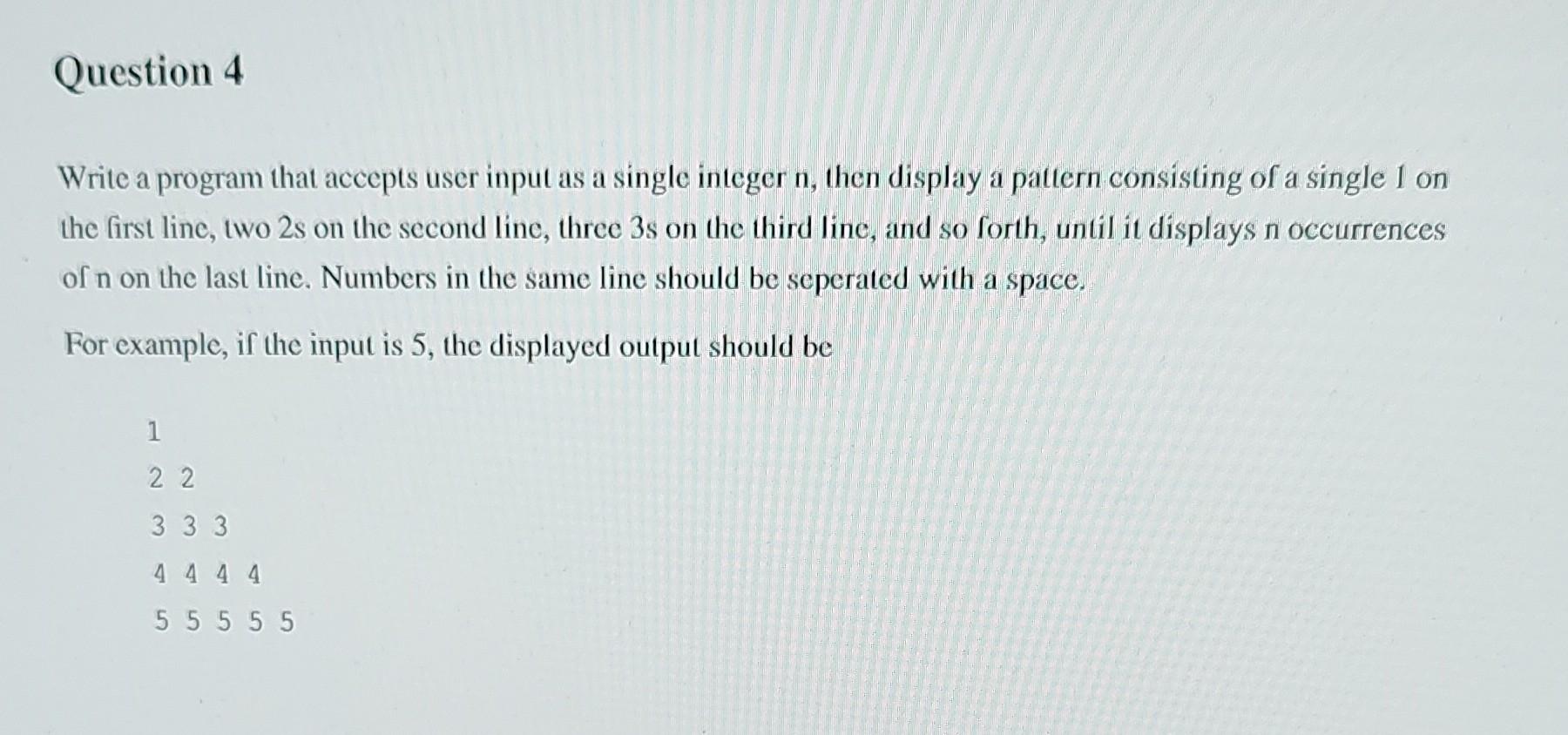 Solved Write A Program That Accepts User Input As A Single 8964